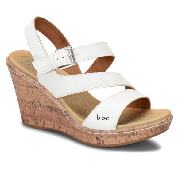 b.o.c. | Shoes | Boc Born Concept New Schirra White Cork Wedge Sandal ...